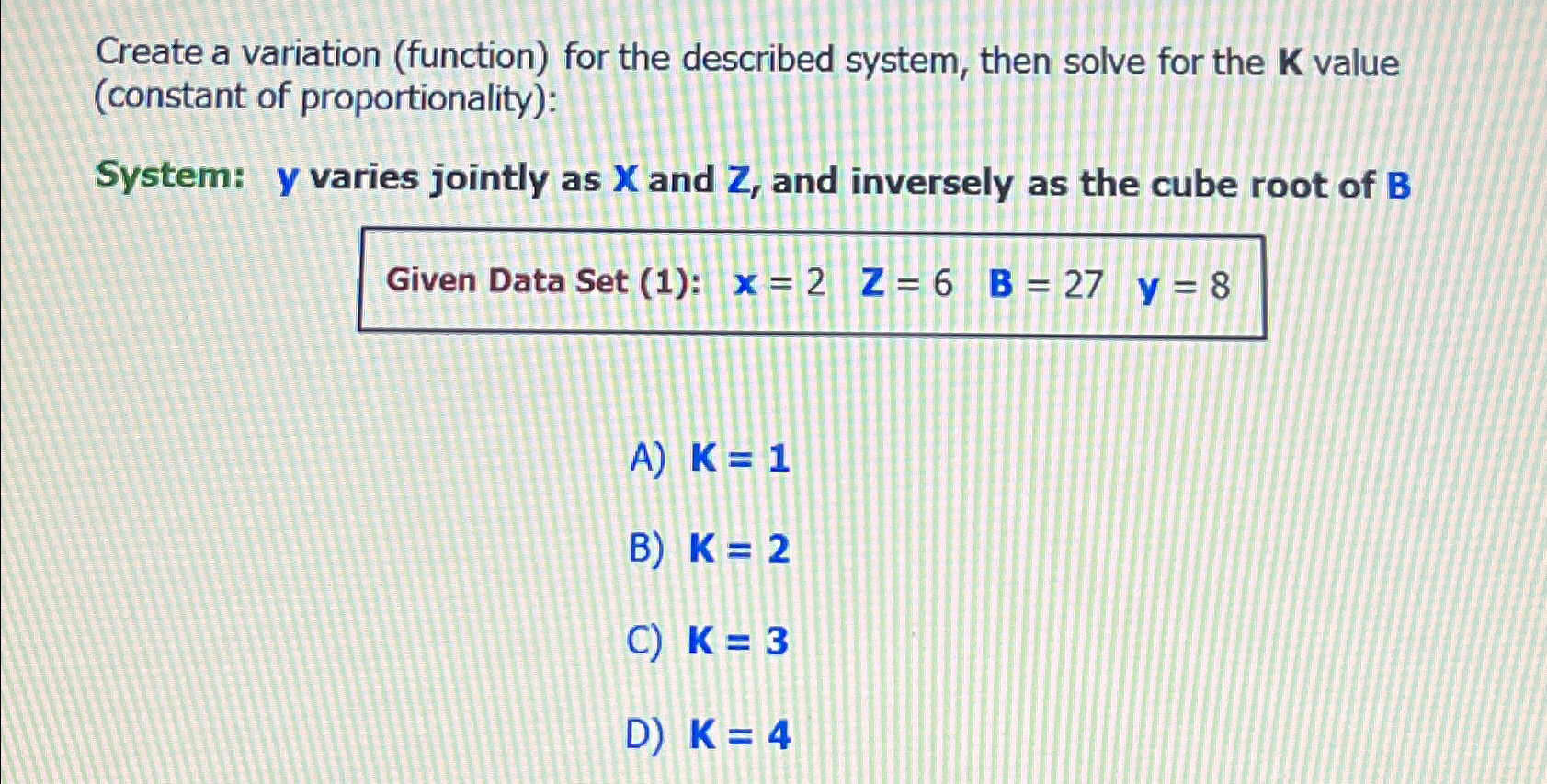 Create a variation (function) ﻿for the described | Chegg.com