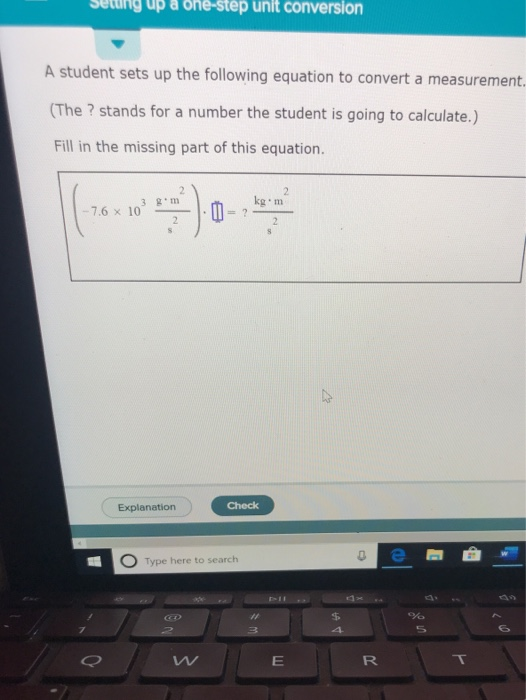 Solved A student sets up the followinf equation to convert a | Chegg.com