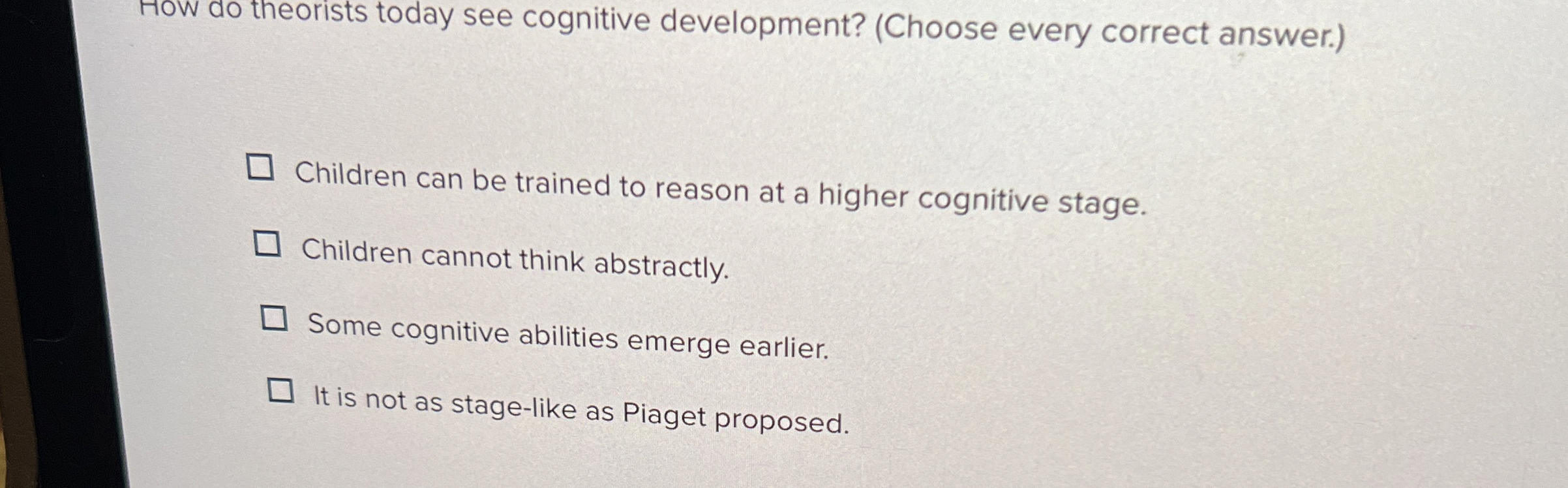 Solved How do theorists today see cognitive development? | Chegg.com