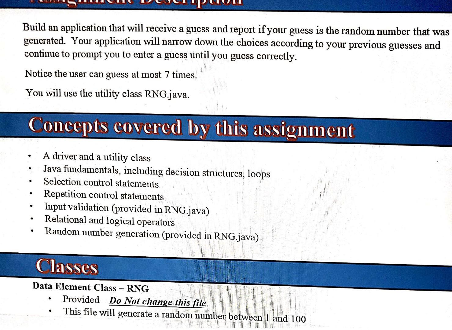 Solved Build an application that will receive a guess and | Chegg.com