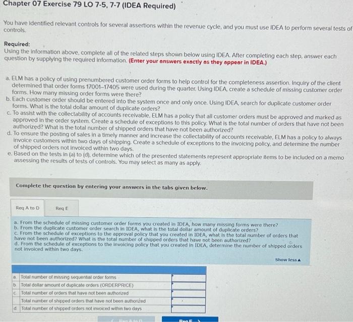 Solved Chapter 07 Exercise 79 LO 7-5, 7-7 (IDEA Required) | Chegg.com