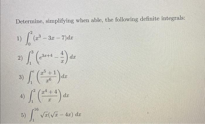 Solved Determine, simplifying when able, the following | Chegg.com