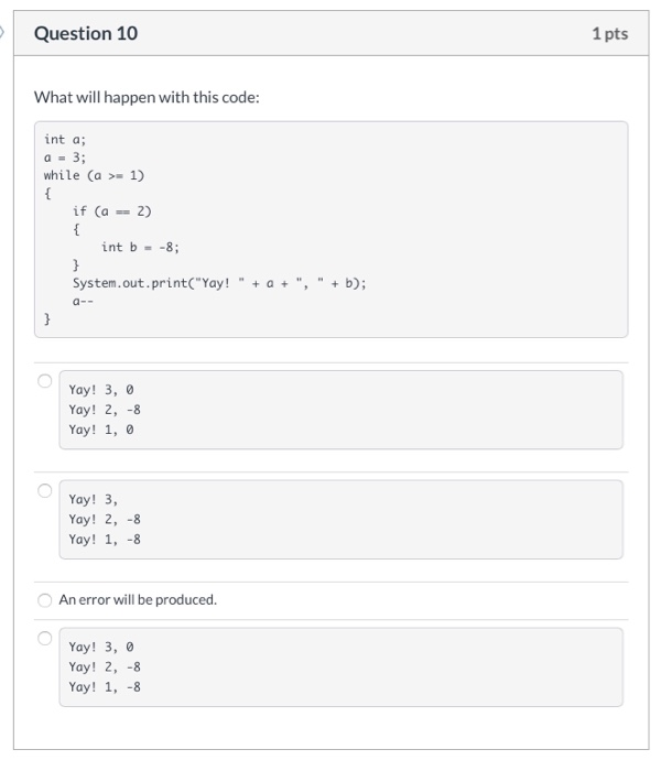 Solved Question 7 1 pts The looping mechanism that always | Chegg.com
