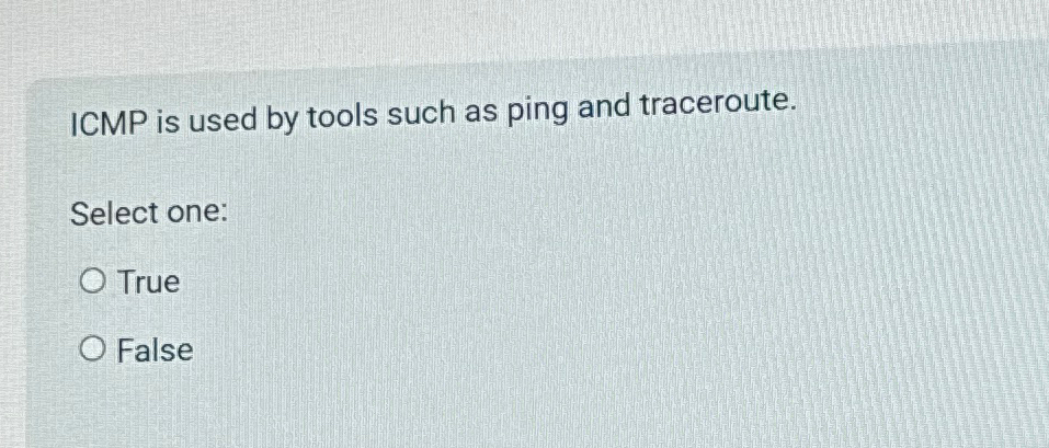 Solved ICMP is used by tools such as ping and | Chegg.com