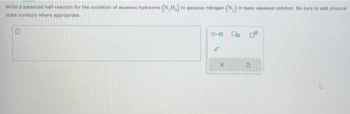 Solved write a balanced half reaction for the OXIDATION of | Chegg.com