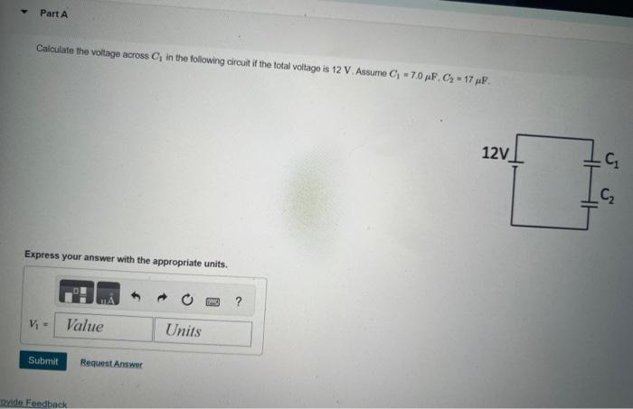 Solved Calculate the voltage across C1 in the following | Chegg.com