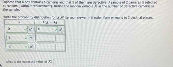 Solved Suppose that a box contains 6 cameras and that 5 of | Chegg.com