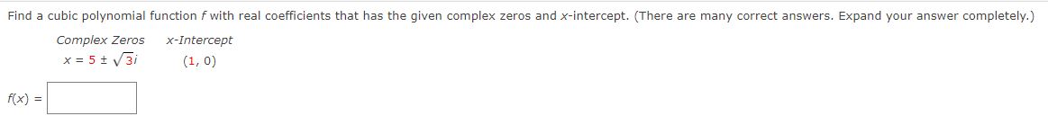 Solved Find a cubic polynomial function f ﻿with real | Chegg.com