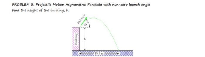 Solved PROBLEM 3: Projectile Motion Asymmetric Parabola with | Chegg.com