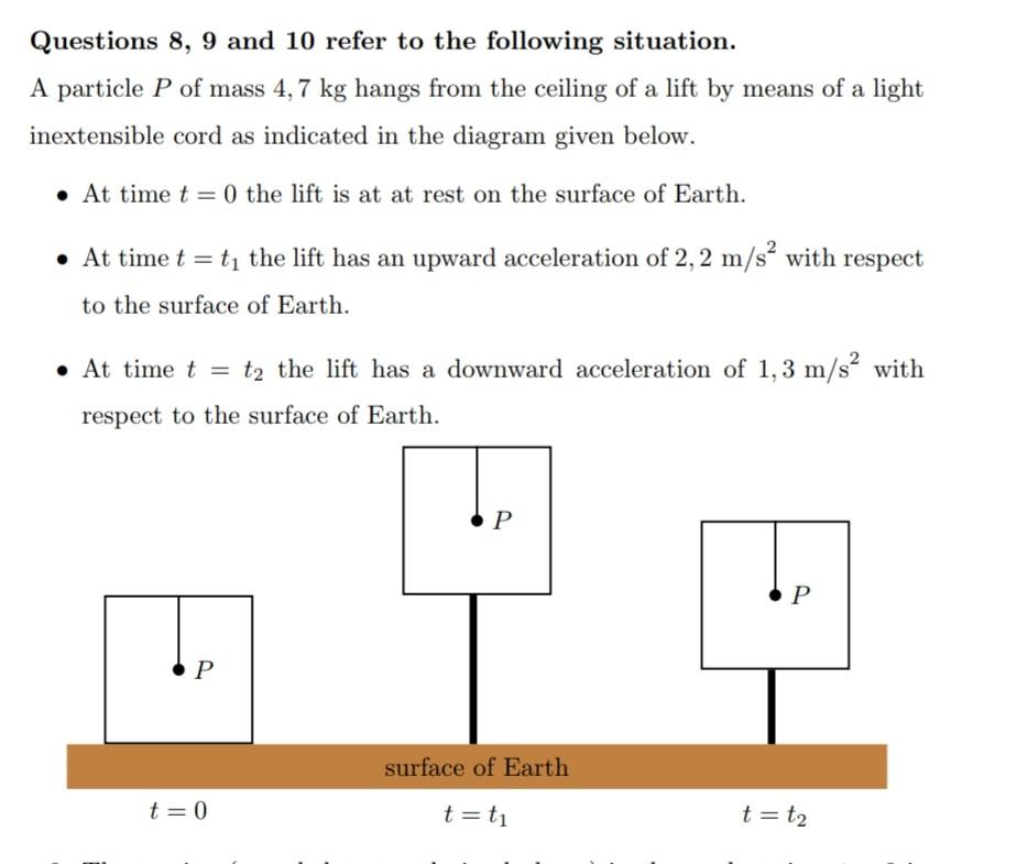 Solved Questions 8, 9 and 10 refer to the following | Chegg.com