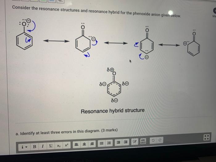 Solved Consider the resonance structures and resonance | Chegg.com