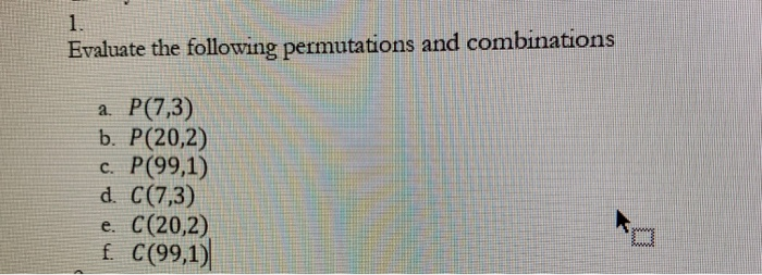 Solved 1. Evaluate the following permutations and | Chegg.com