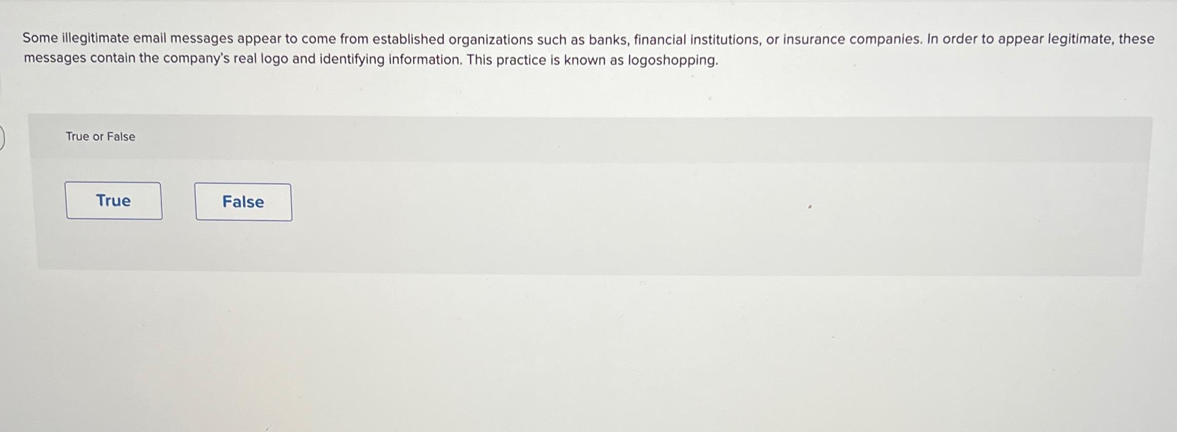 Solved Some illegitimate email messages appear to come from | Chegg.com