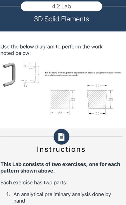 Solved 4.2 Lab 3D Solid Elements Use the below diagram to | Chegg.com