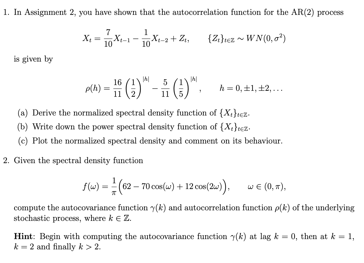 Solved In Assignment 2 you Have Shown That The
