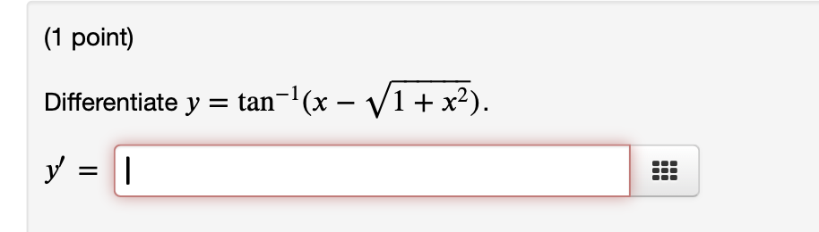 Solved please helpp(1 ﻿point)Differentiate | Chegg.com