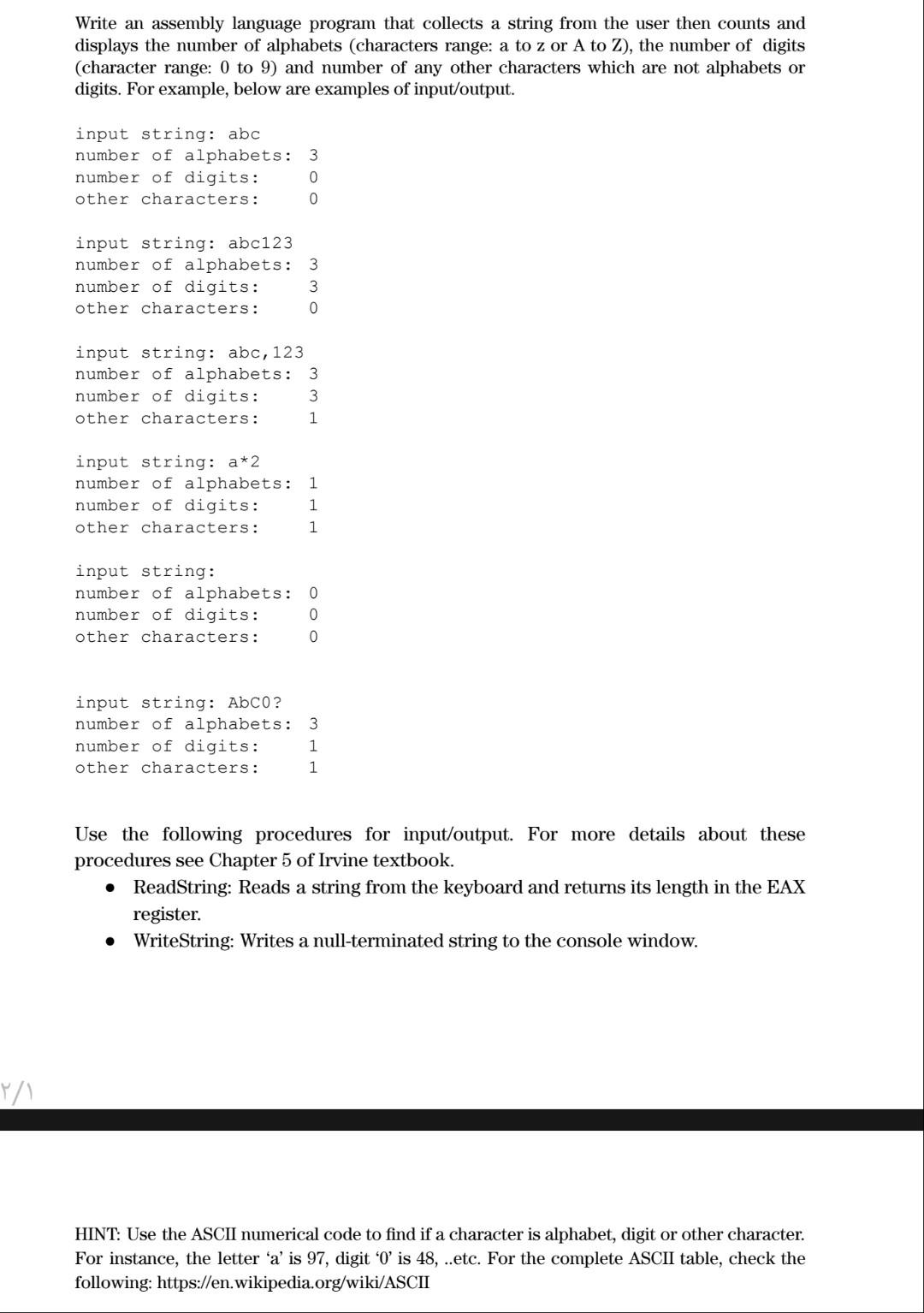 Solved Write an assembly language program that collects a | Chegg.com