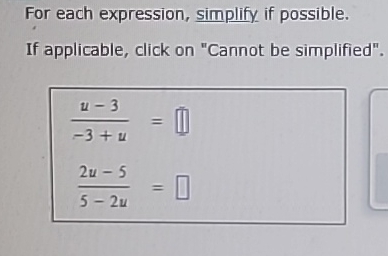 Solved For each expression, simplify if possible.If | Chegg.com