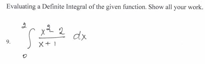 Solved Evaluating a Definite Integral of the given function. | Chegg.com