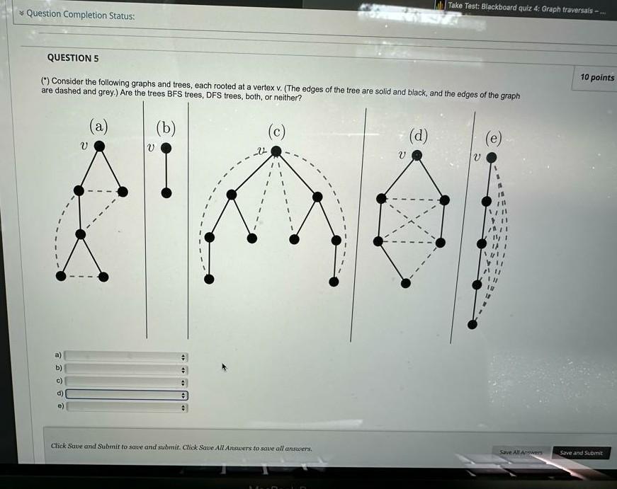 Consider the following graphs and trees, each | Chegg.com