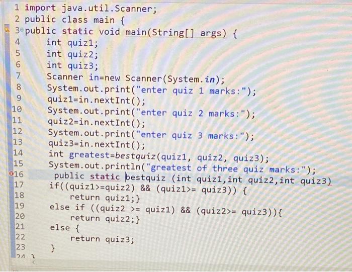 Solved 1 import java.util.Scanner; 2 public class main { 3 | Chegg.com
