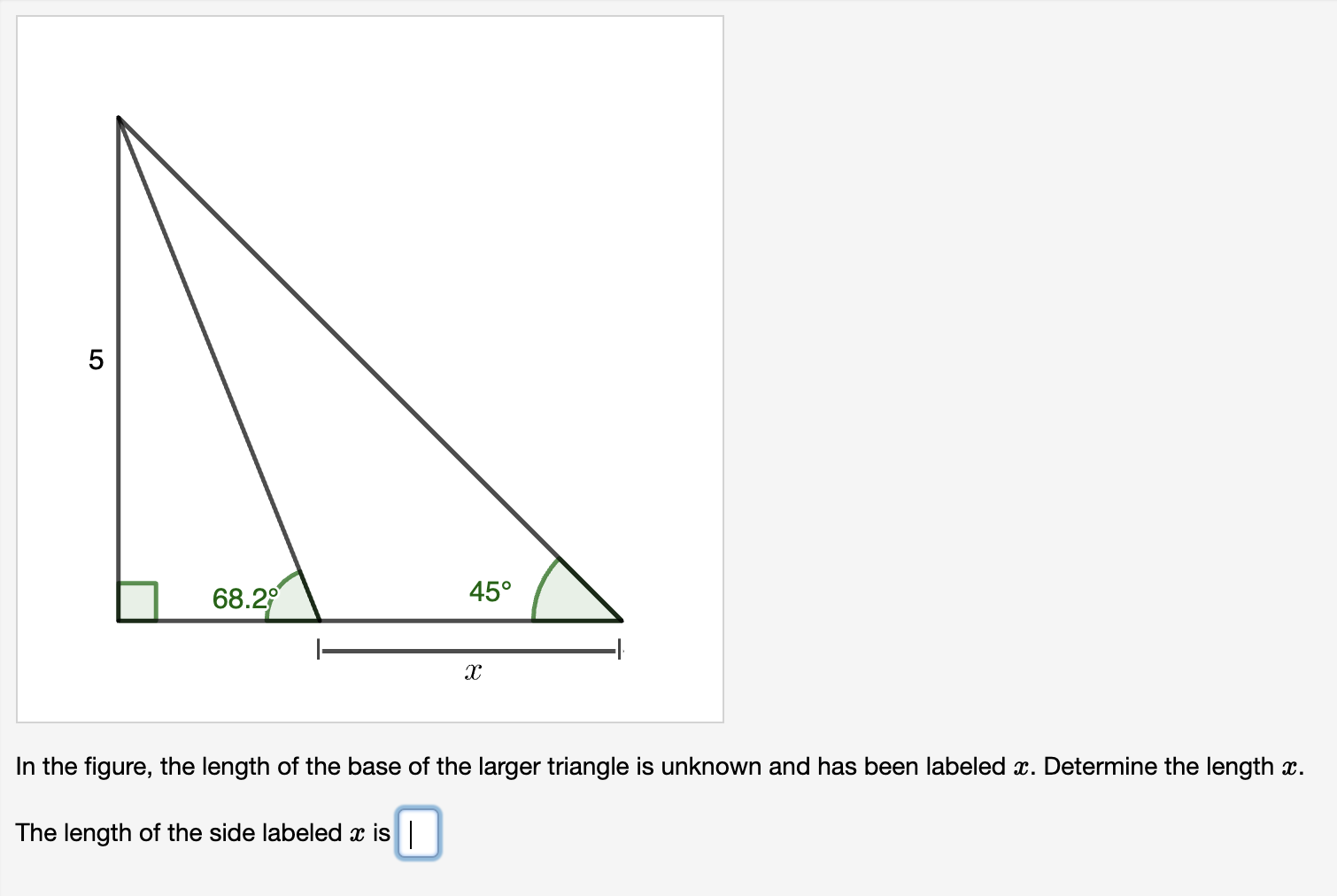 Solved In the figure, the length of the base of the larger | Chegg.com