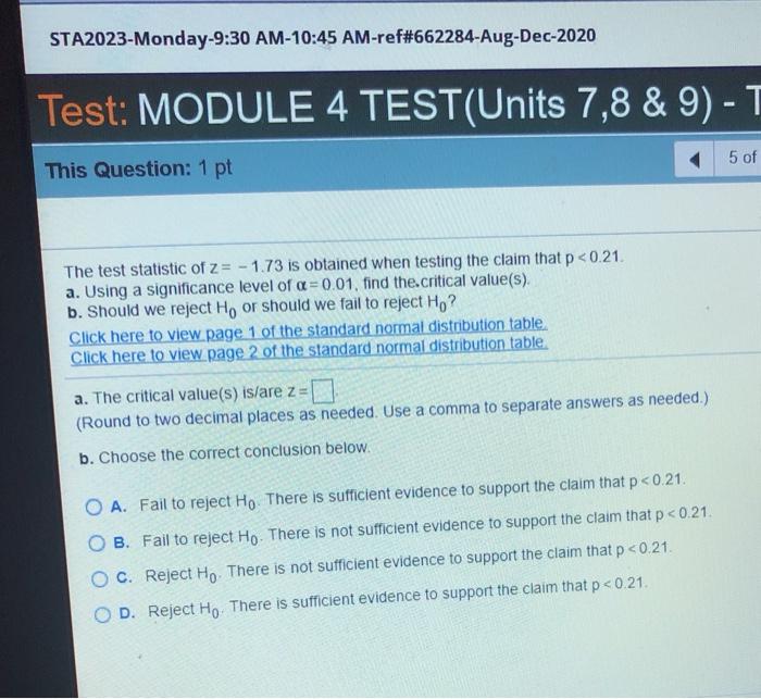 Solved STA2023-Monday-9:30 AM-10:45 | Chegg.com Solved STA2023-Monday-9:30 AM-10:45 | Chegg.com