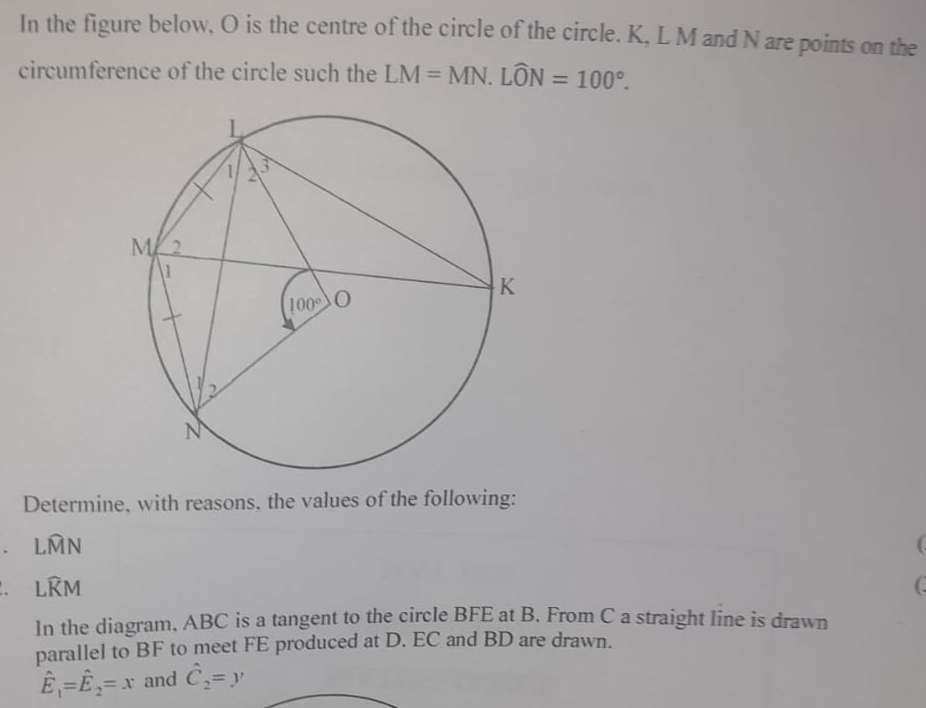 In the figure below, O ﻿is the centre of the circle | Chegg.com