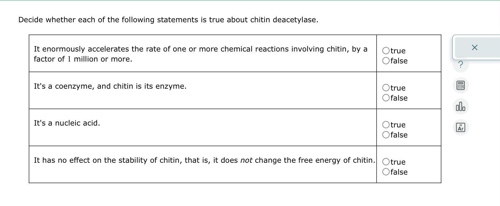 Solved Decide whether each of the following statements is | Chegg.com
