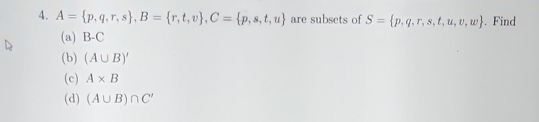 Solved This is a question of sets and combinatorics in | Chegg.com