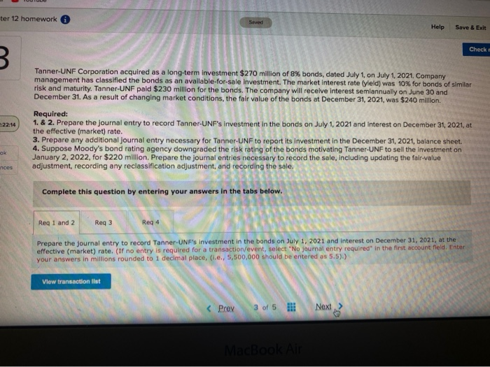 Solved ter 12 homework Saved Help Save & Exit Check B | Chegg.com
