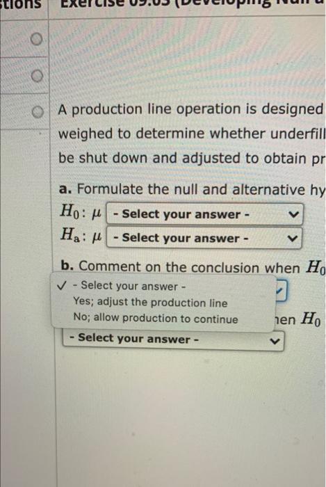 Solved Questions Exercise 09.03 (Developing Null and | Chegg.com