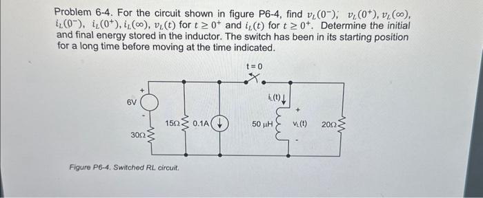 Solved Problem 6 4 For The Circuit Shown In Figure P6 4