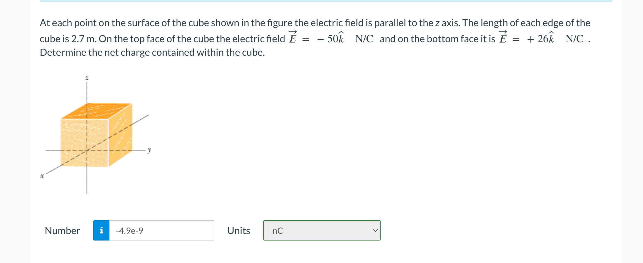 Solved At each point on the surface of the cube shown in the | Chegg.com