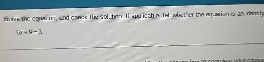 Solved Solve the equation, and check the solution. If | Chegg.com