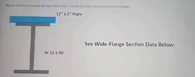Solved Find the Centroid for the built-up shape shown below. | Chegg.com