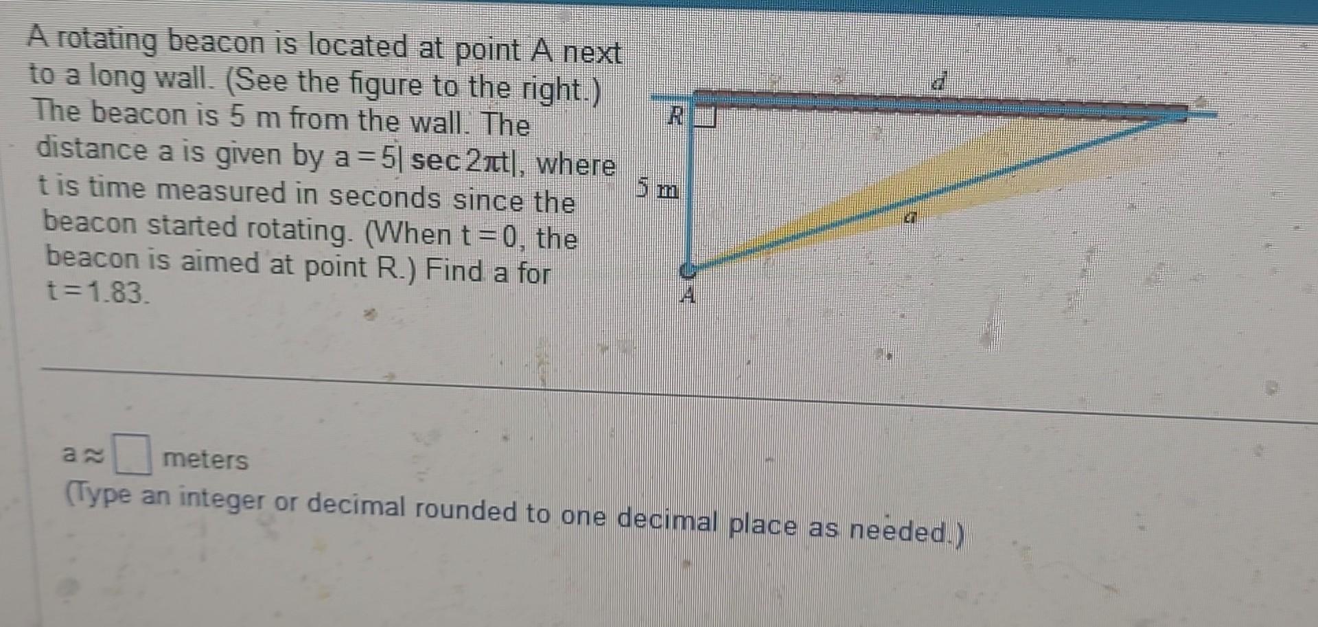 Solved A rotating beacon is located at point A next to a | Chegg.com