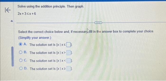Solved Solve using the addition principle. Then graph. | Chegg.com