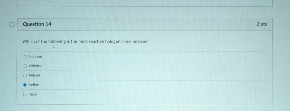 Solved Question 142 ﻿ptsWhich of the following is the most | Chegg.com