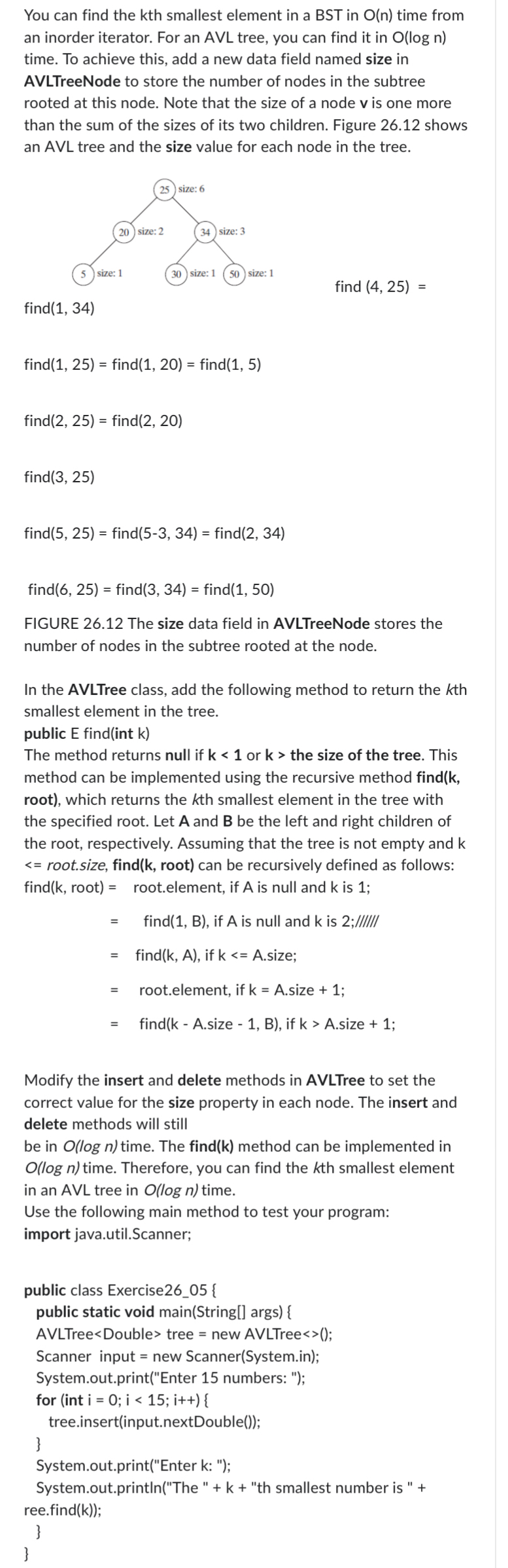Solved You can find the kth smallest element in a BST in | Chegg.com