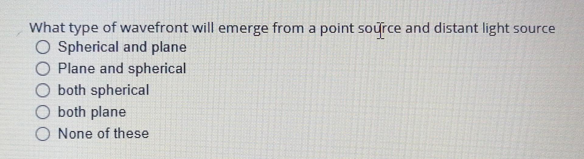 Solved What type of wavefront will emerge from a point | Chegg.com