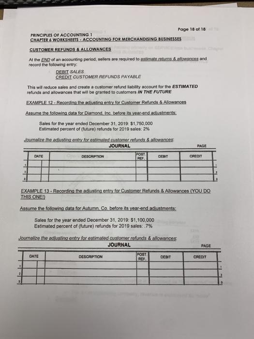 Solved Page 11 of 18 PRINCIPLES OF ACCOUNTING 1 CHAPTER 6 | Chegg.com