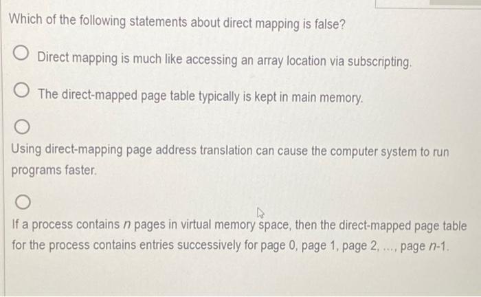 Solved Which of the following statements about direct | Chegg.com