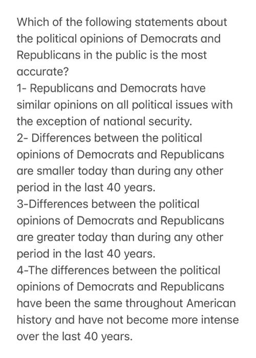 Solved Which of the following statements about the political | Chegg.com