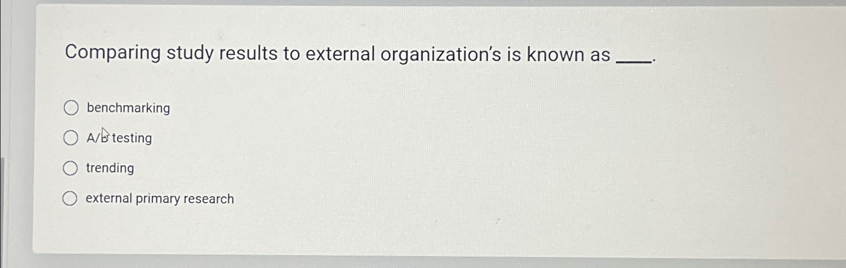 Solved Comparing study results to external organization's is | Chegg.com