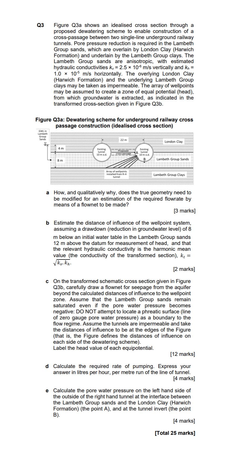 Solved Q3Figure Q3a shows an idealised cross section through | Chegg.com