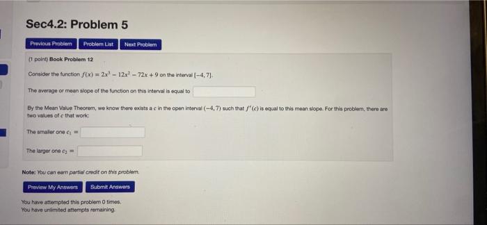 Solved 1 Sec4.2: Problem 5 Previous Problem Problem List | Chegg.com