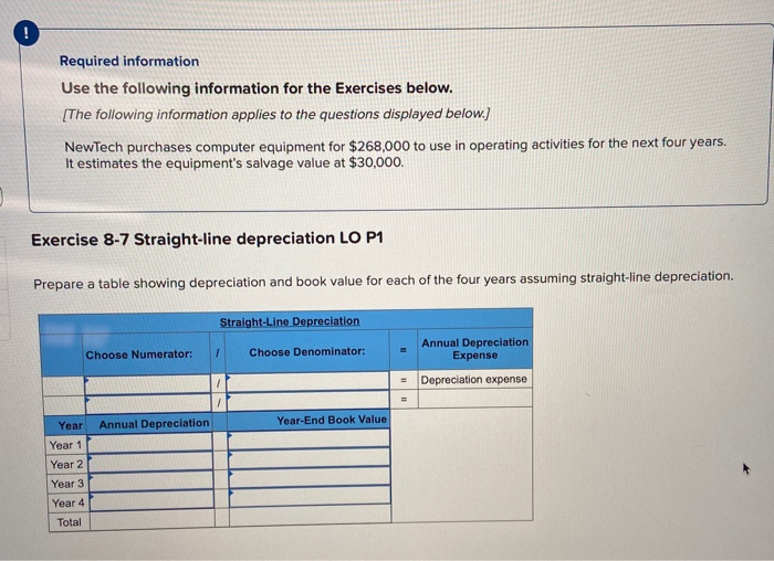 Solved Required information Use the following information | Chegg.com