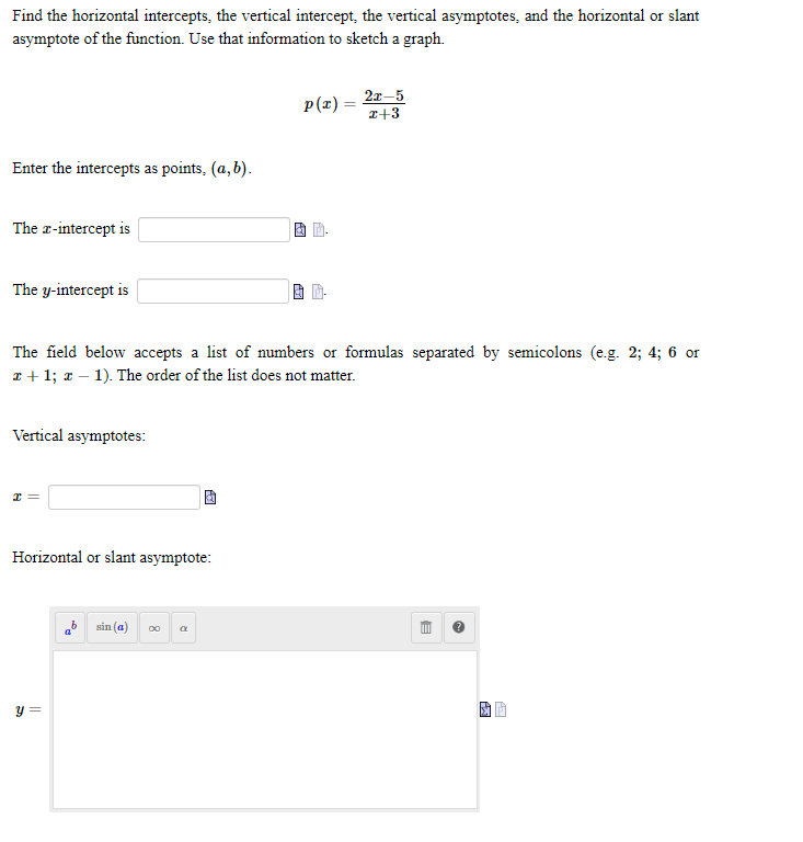 Solved Find the horizontal intercepts, the vertical | Chegg.com