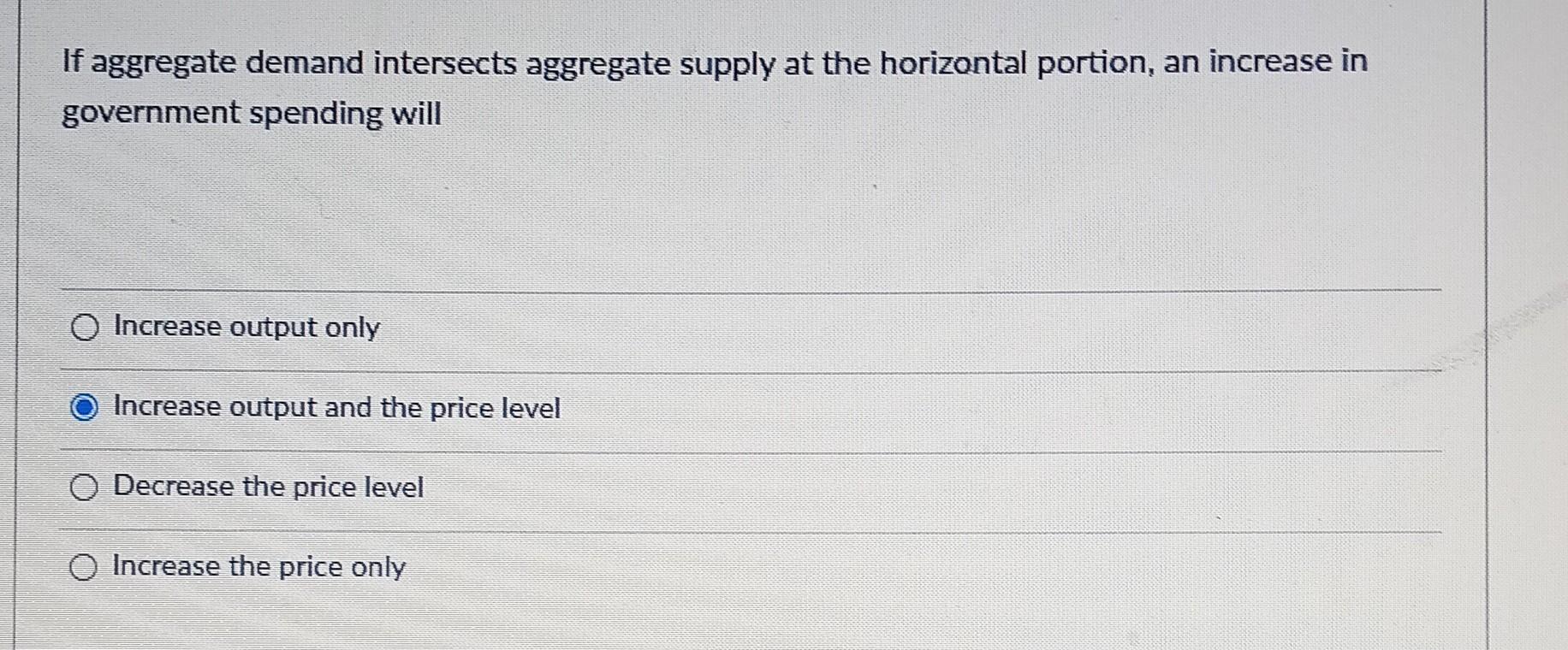 Solved If aggregate demand intersects aggregate supply at | Chegg.com